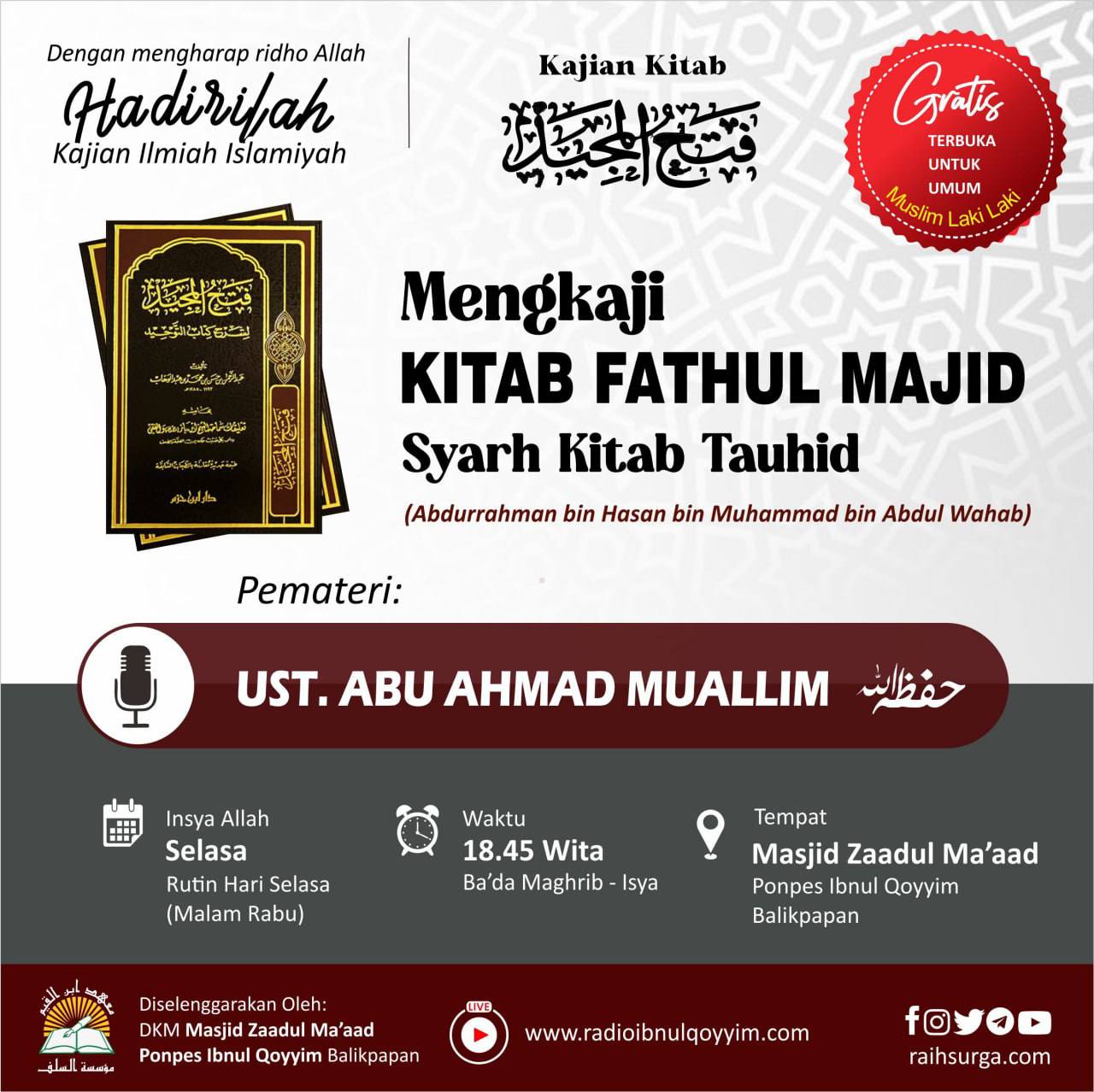 Kajian Kitab Fathul Majid Syarah Kitabut Tauhid - FolderMuslim.Com Kajian Kitab Fathul Majid Syarah Kitabut Tauhid - FolderMuslim.Com